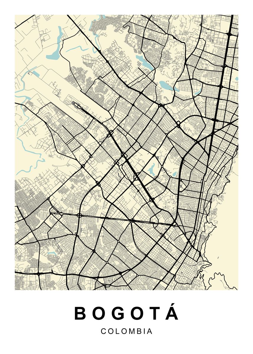 'Bogota City Map ' Poster by Dany | Displate