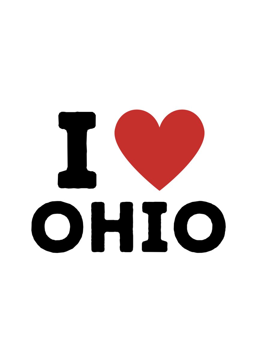 'I Love Ohio Simple Heart' Poster, picture, metal print, paint by James ...
