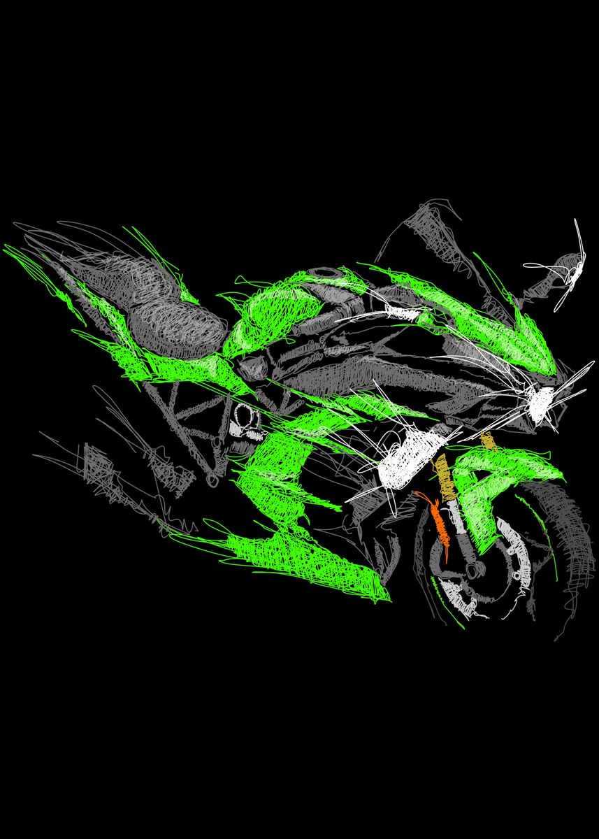 'Kawasaki Ninja H2 SX' Poster, picture, metal print, paint by Dedy ...