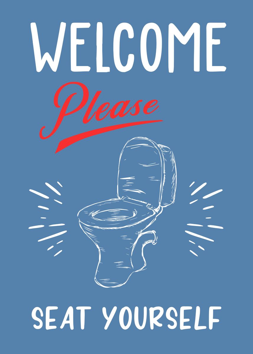 'Toilet Bathroom' Poster by Gloria Grant | Displate