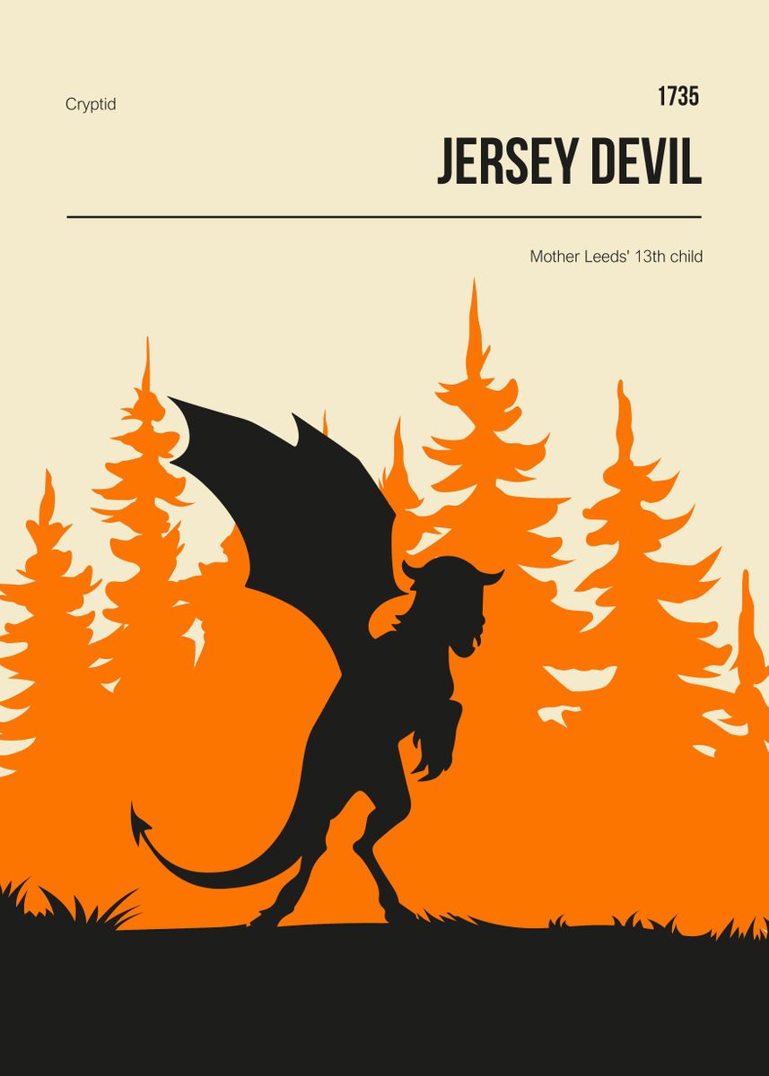'Jersey Devil Cryptid' Poster, picture, metal print, paint by Jorn | Displate