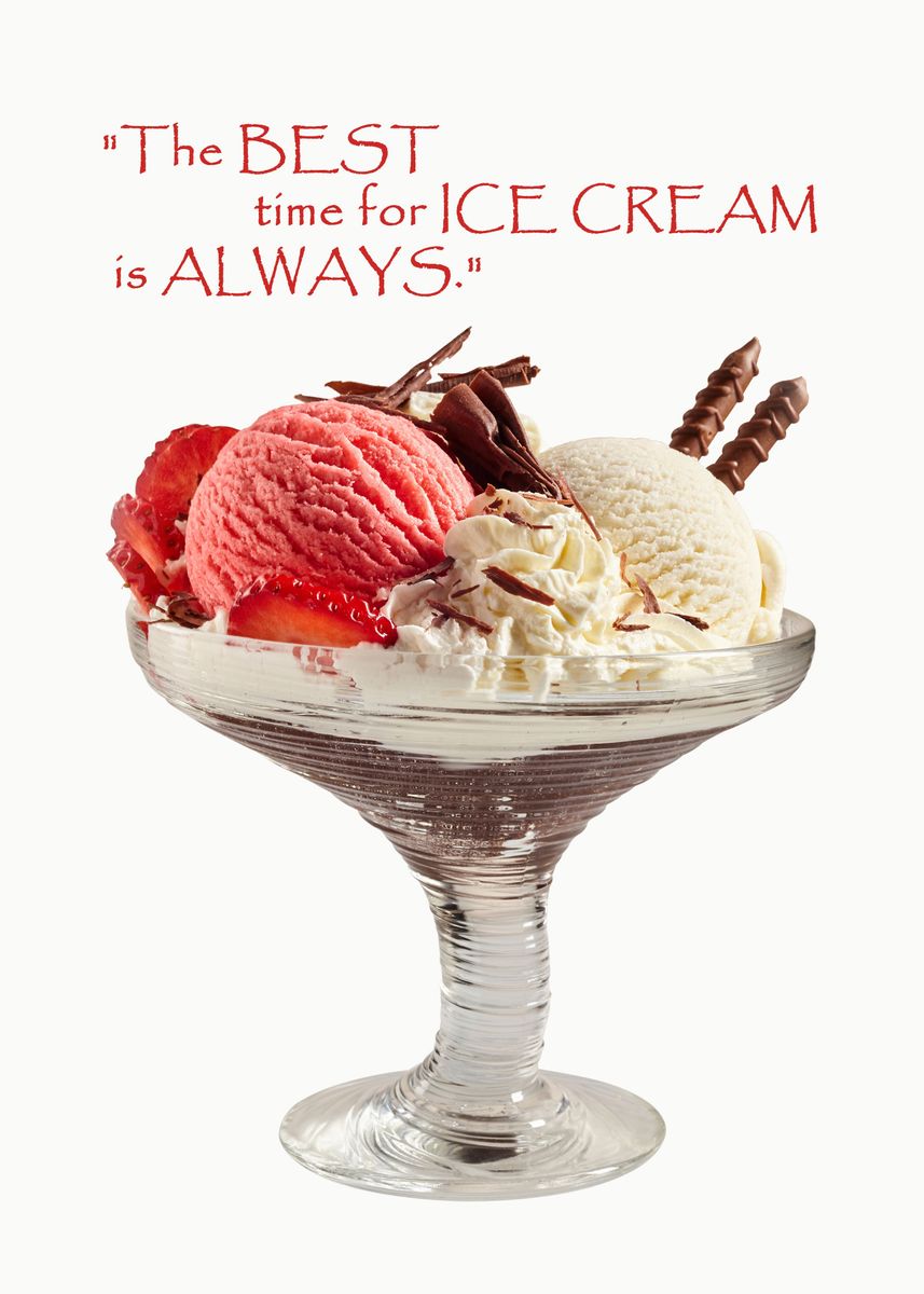 'Best TIme For Ice Cream' Poster, picture, metal print, paint by ...