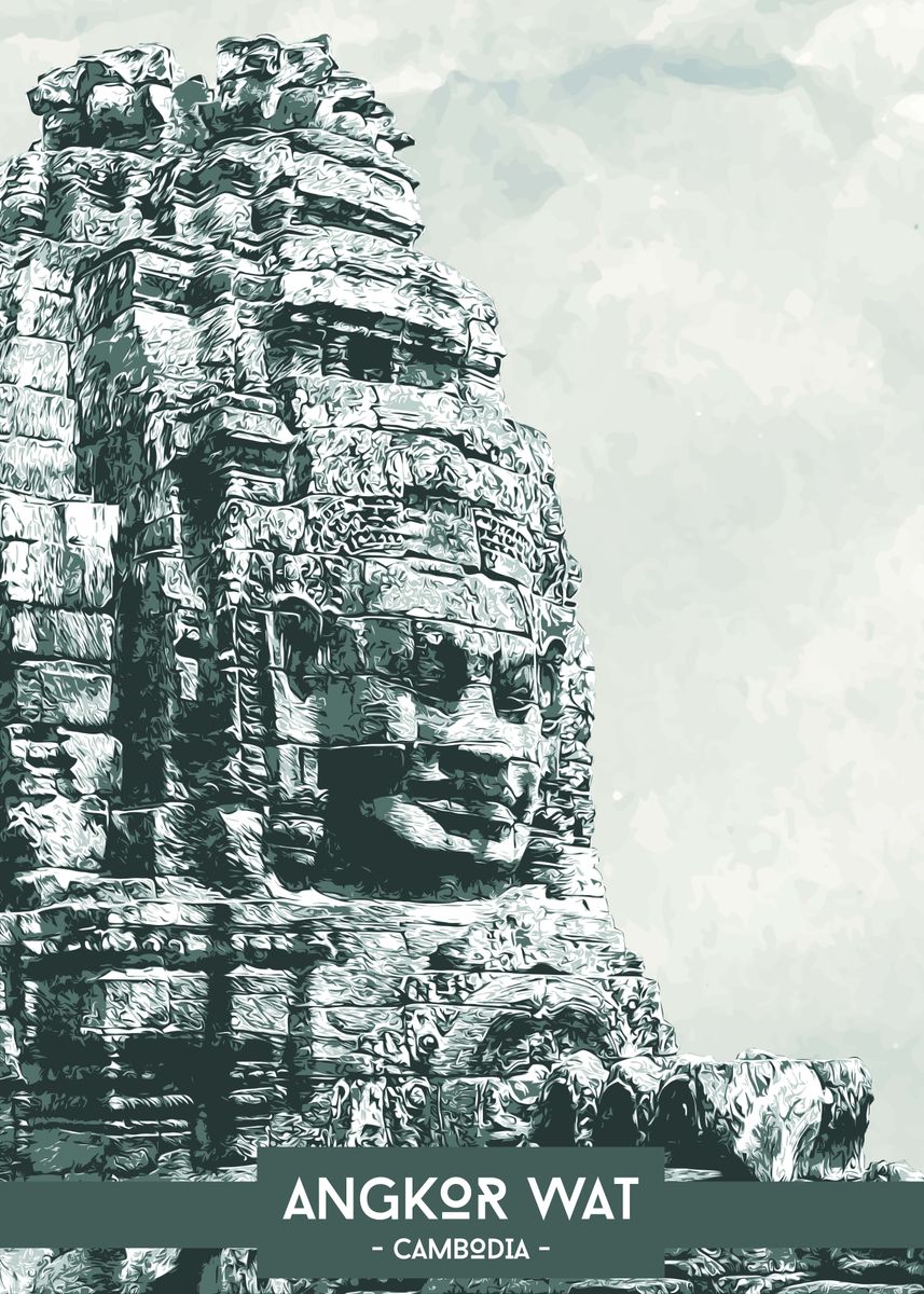 'Angkor Wat Poster Art' Poster by Rizky Irawan | Displate