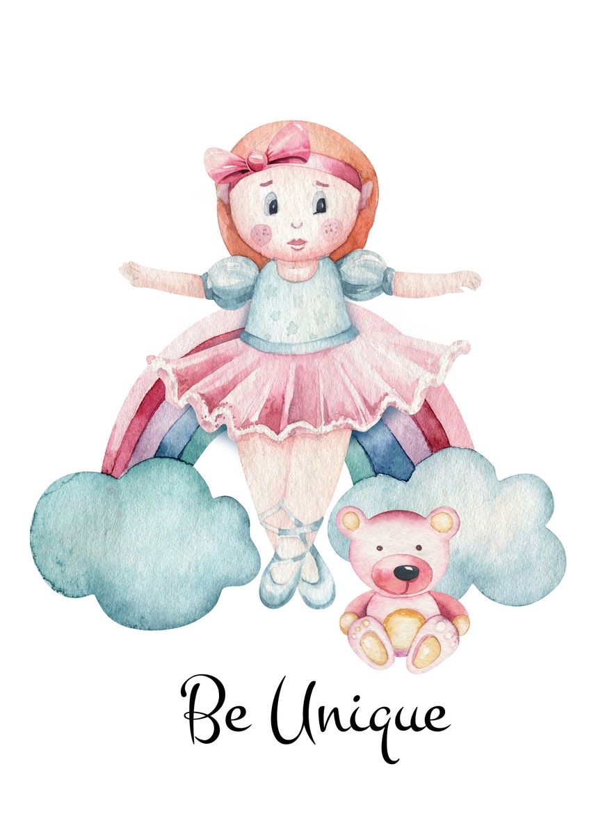 'Be Unique Girls room' Poster, picture, metal print, paint by Juliana ...