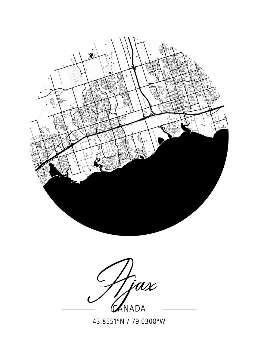 'Ajax Area City Map' Poster by Tien Stencil | Displate