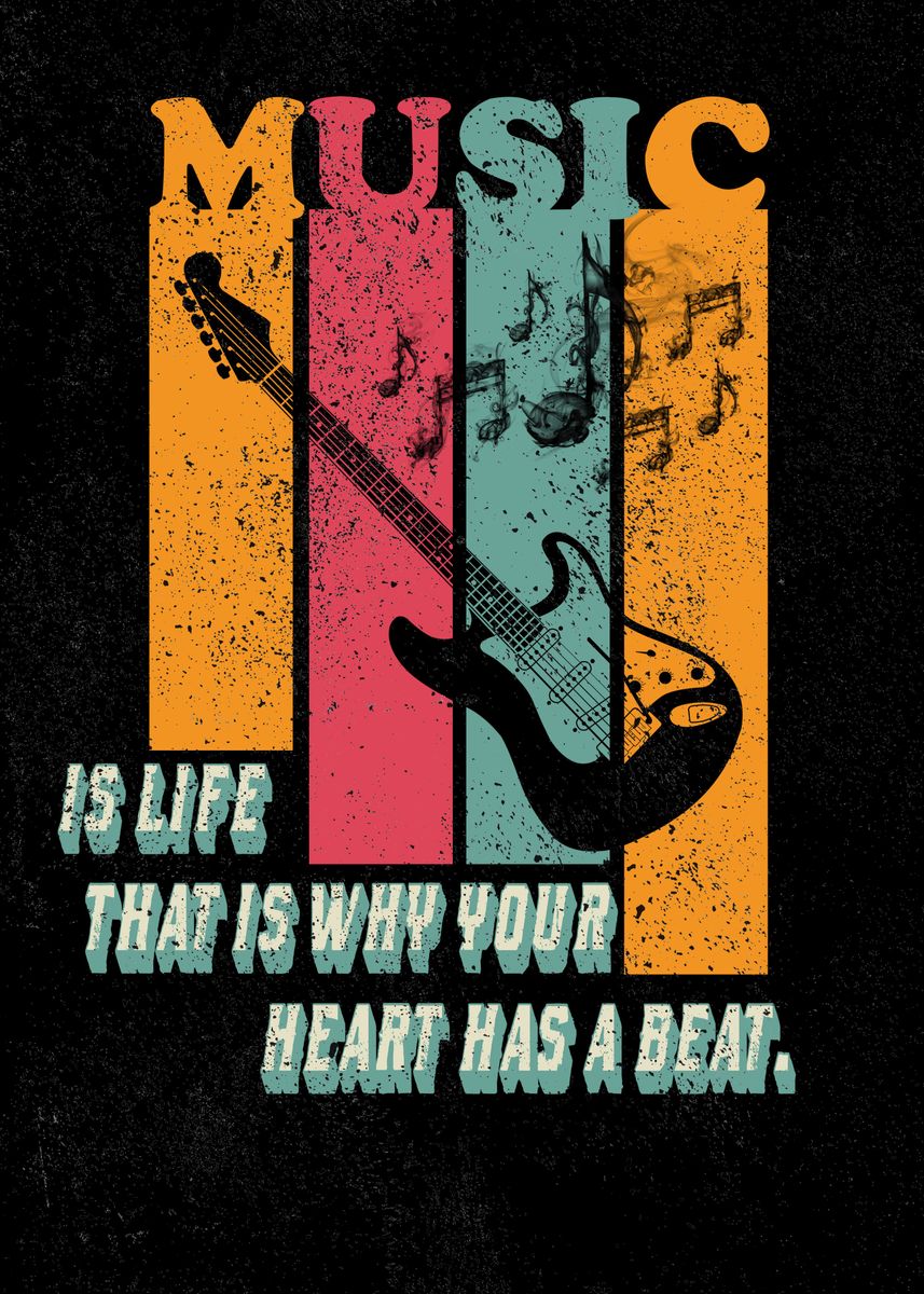 'Smoky music notes' Poster, picture, metal print, paint by ...