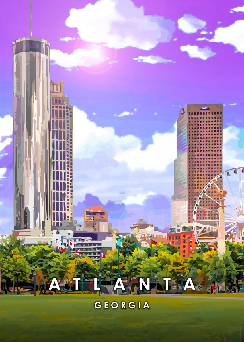 'Atlanta Georgia' Poster by Rio Josia | Displate
