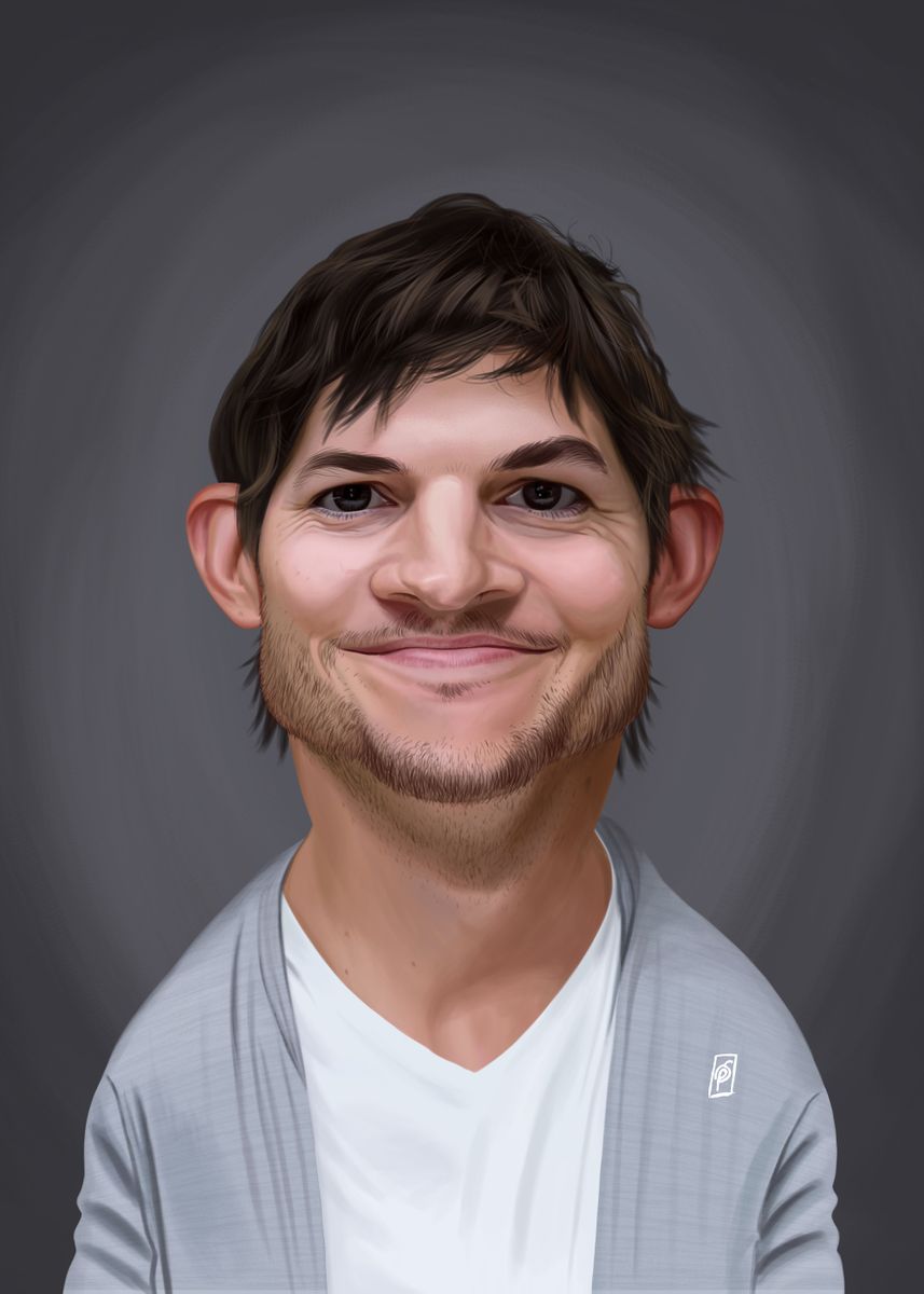 'Ashton Kutcher' Poster by rob art | illustration | Displate