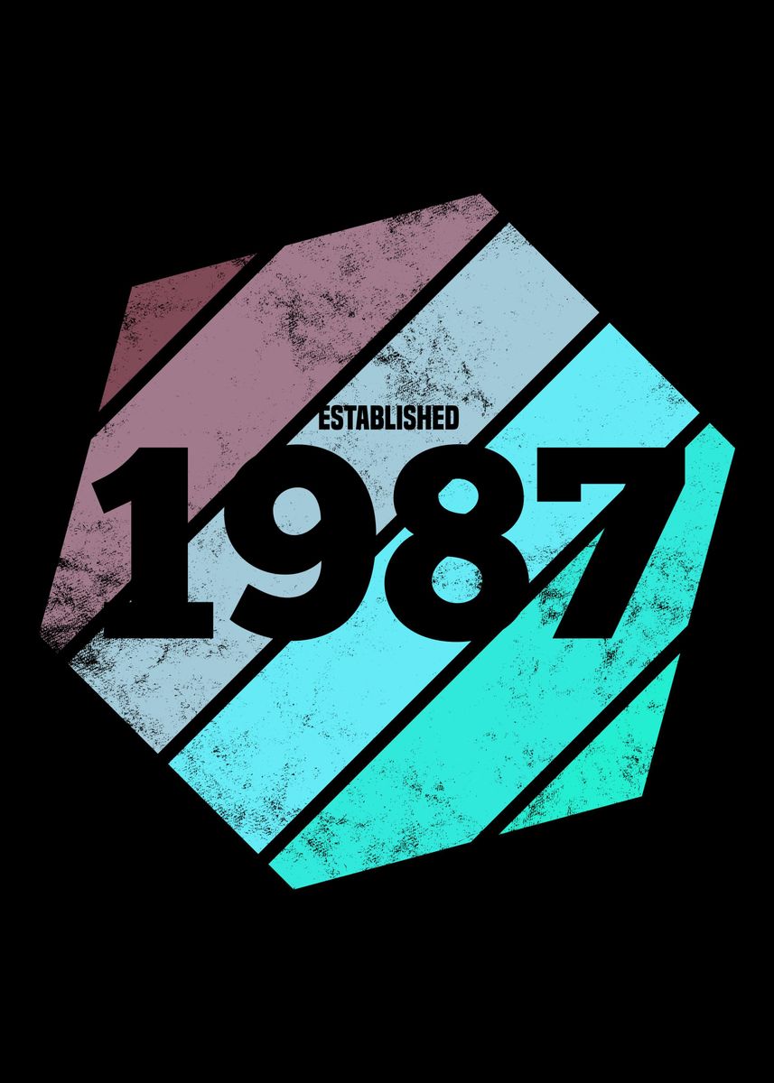 'Established 1987' Poster, picture, metal print, paint by royalsigns ...