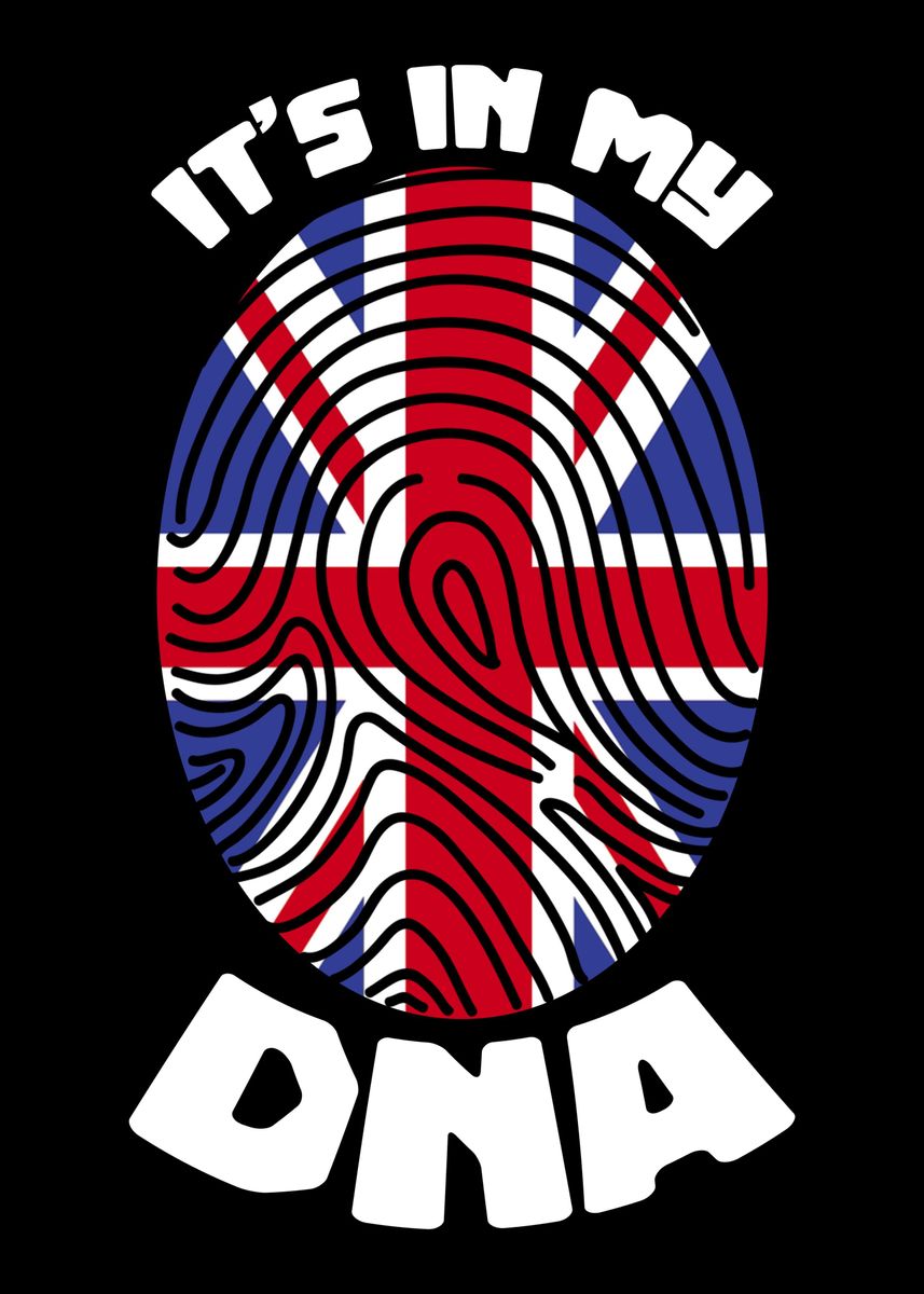 'England flag DNA UK' Poster, picture, metal print, paint by ...