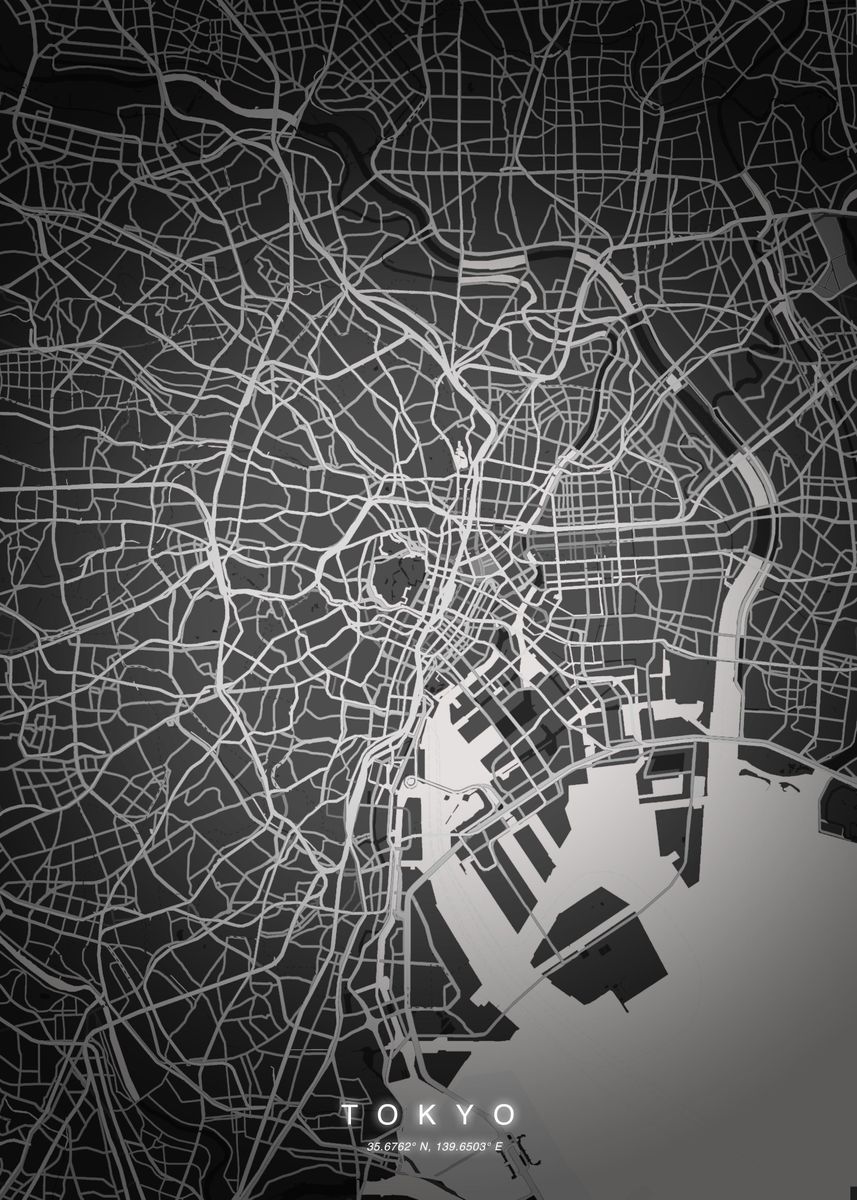 'Tokyo Gray' Poster by Synthwave Art | Displate