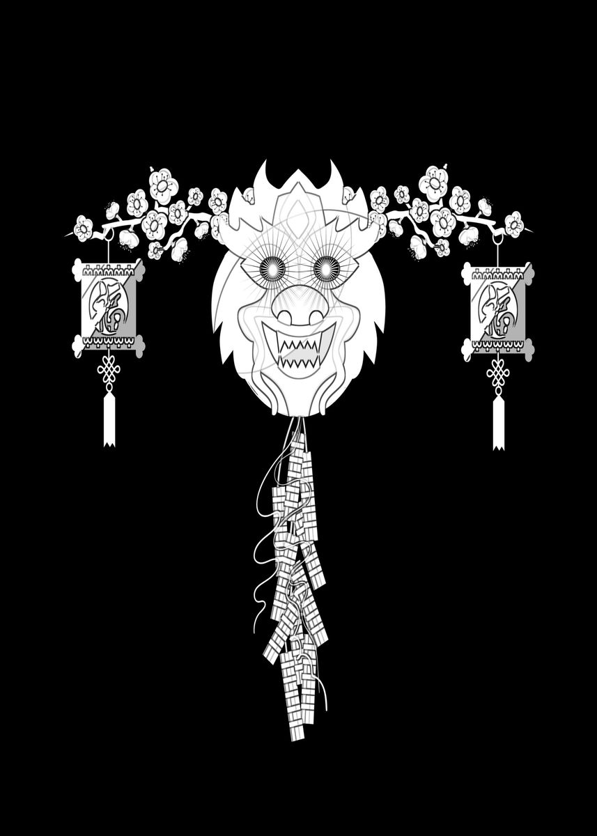 'Japan mask Asia Oni Hannya' Poster, picture, metal print, paint by ...