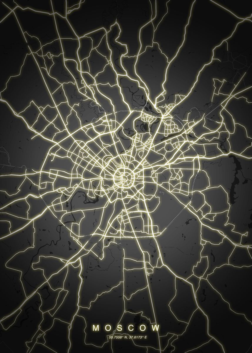 'Moscow' Poster, picture, metal print, paint by Synthwave Art | Displate