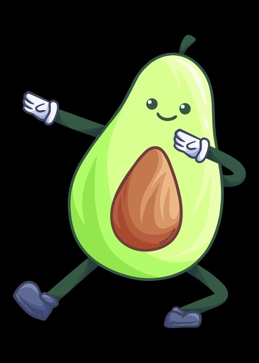 'Dabbing avocado dancing ve' Poster, picture, metal print, paint by ...