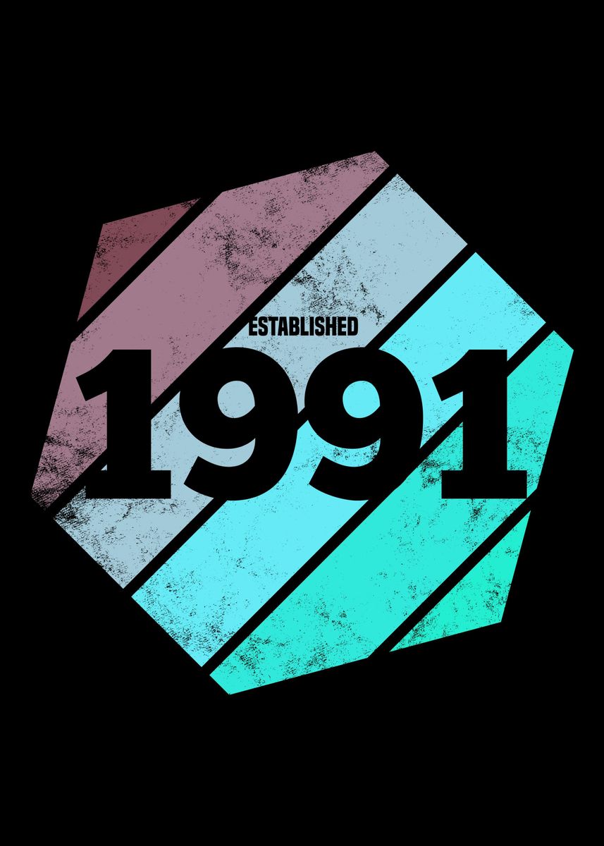 'Established 1991' Poster, picture, metal print, paint by royalsigns ...