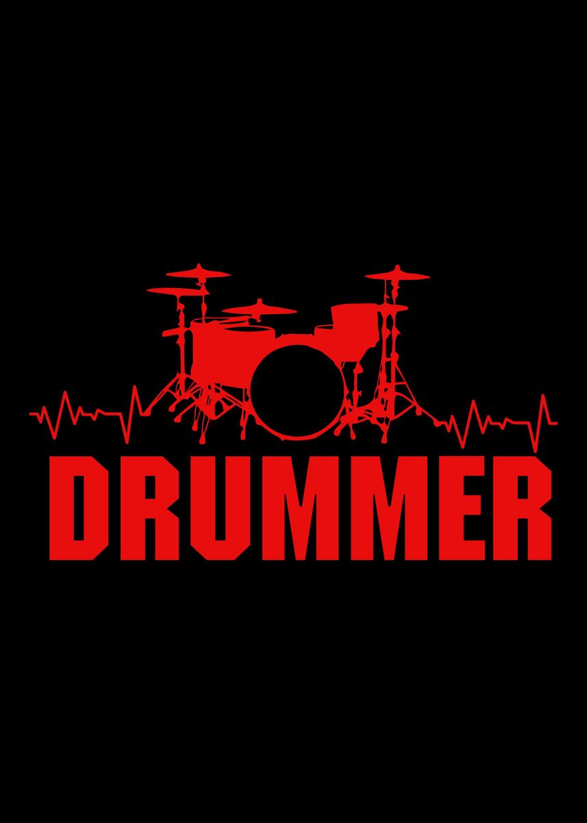 'Drummer Heartbeat' Poster, picture, metal print, paint by FunnyGifts ...