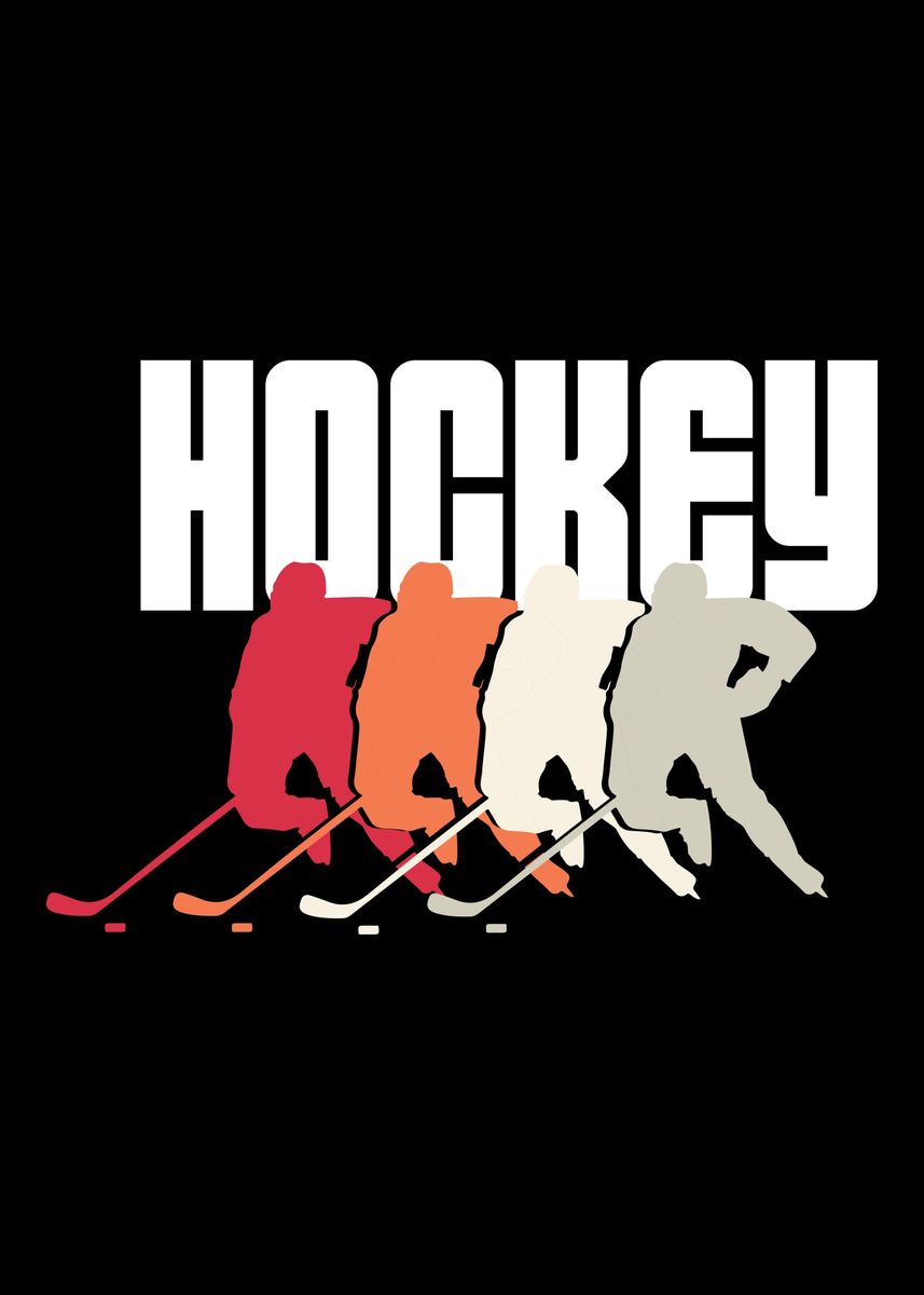 'hockey funny sports ice ho' Poster, picture, metal print, paint by ...