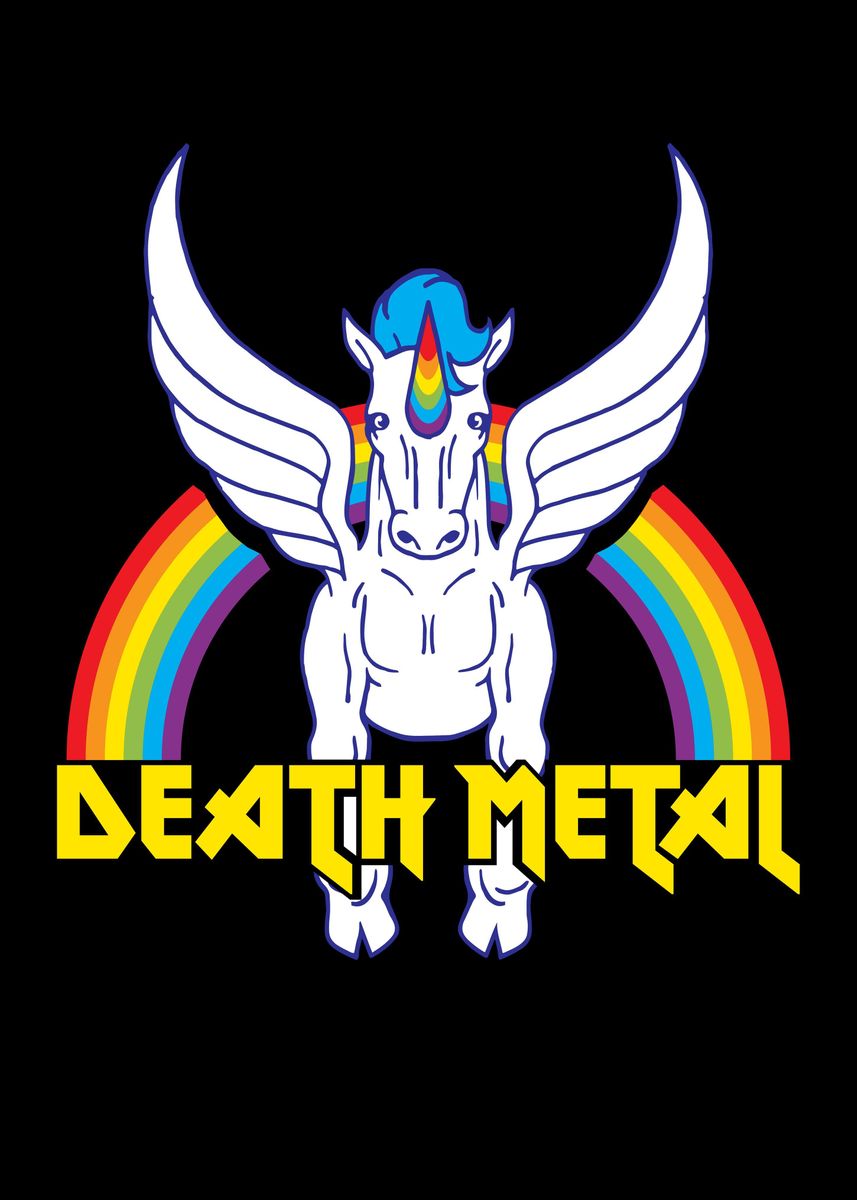 'Death Metal Unicorn' Poster, picture, metal print, paint by Uwe ...