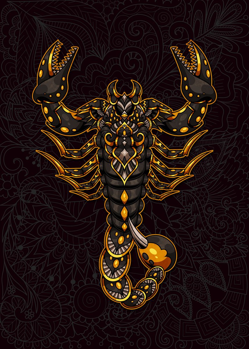'Mandala Scorpio' Poster by Kunyah | Displate