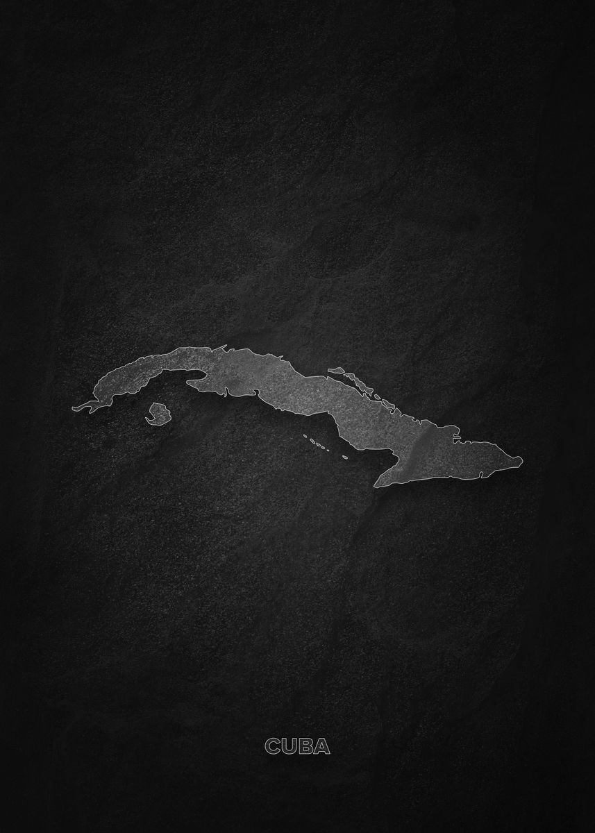 'Cuba Map' Poster, picture, metal print, paint by Visitify | Displate