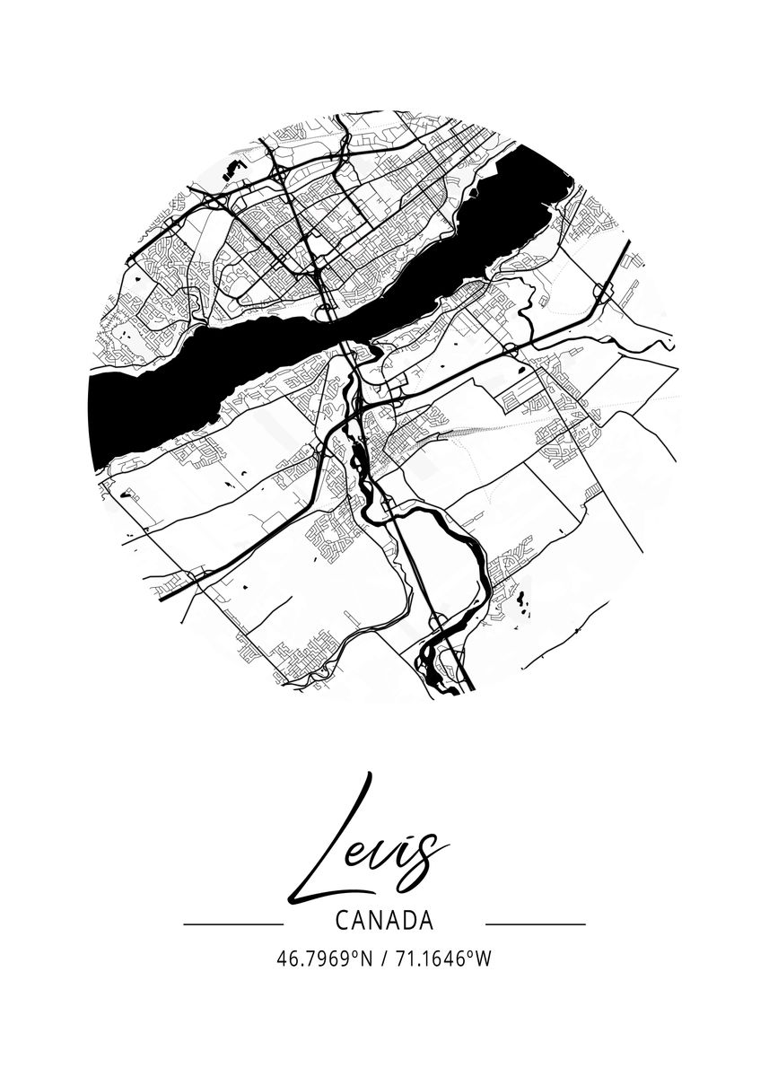 'Levis Area City Map' Poster, picture, metal print, paint by Tien ...
