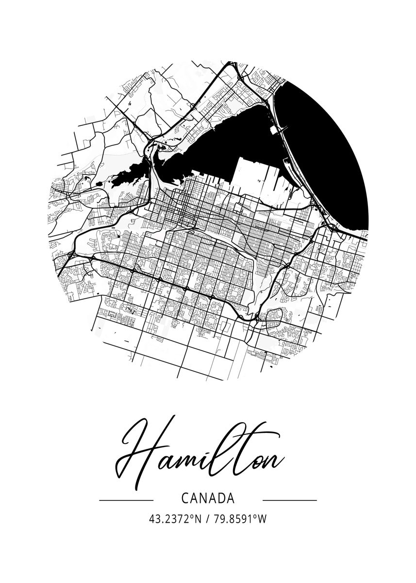 'Hamilton Area City Map' Poster by Tien Stencil | Displate