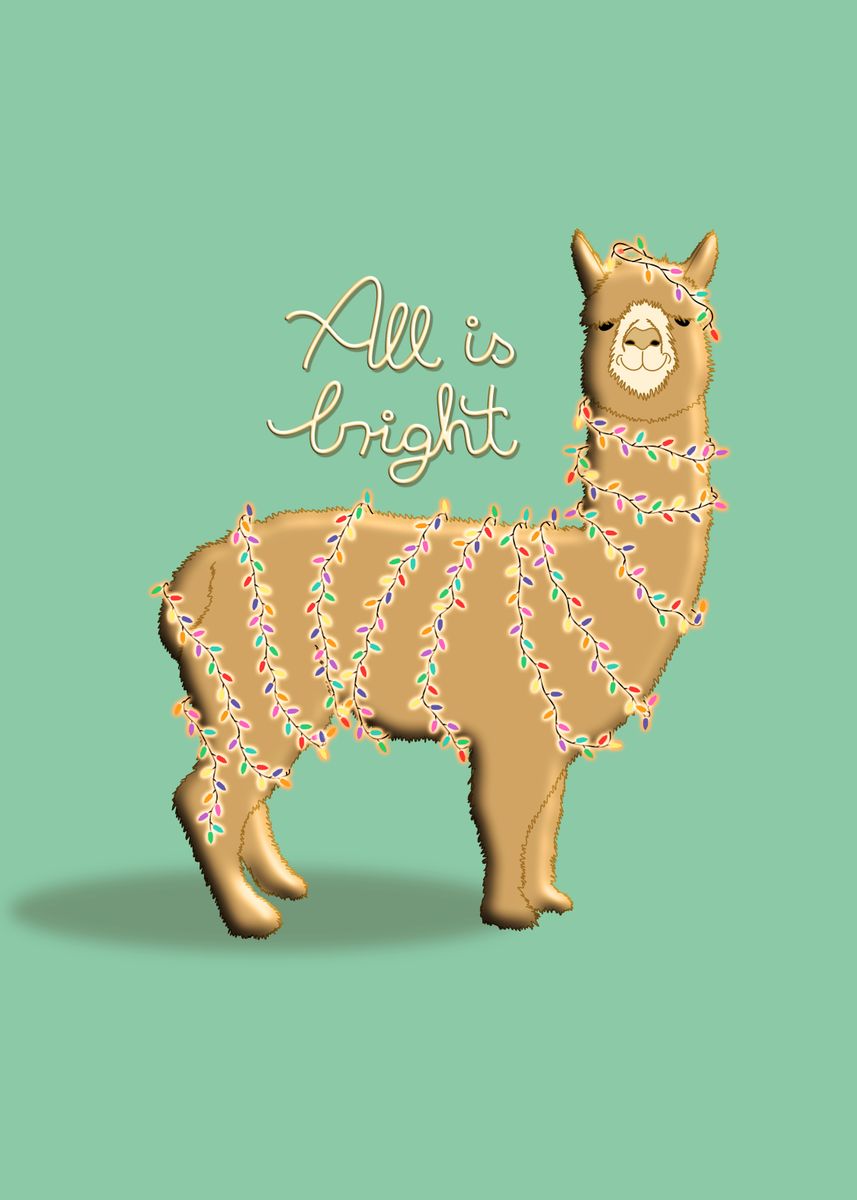 'Cute Christmas alpaca' Poster by CiniArt | Displate