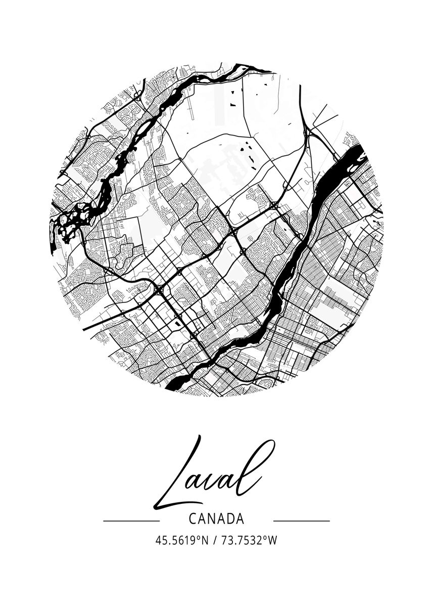 'Laval Area City Map' Poster by Tien Stencil | Displate