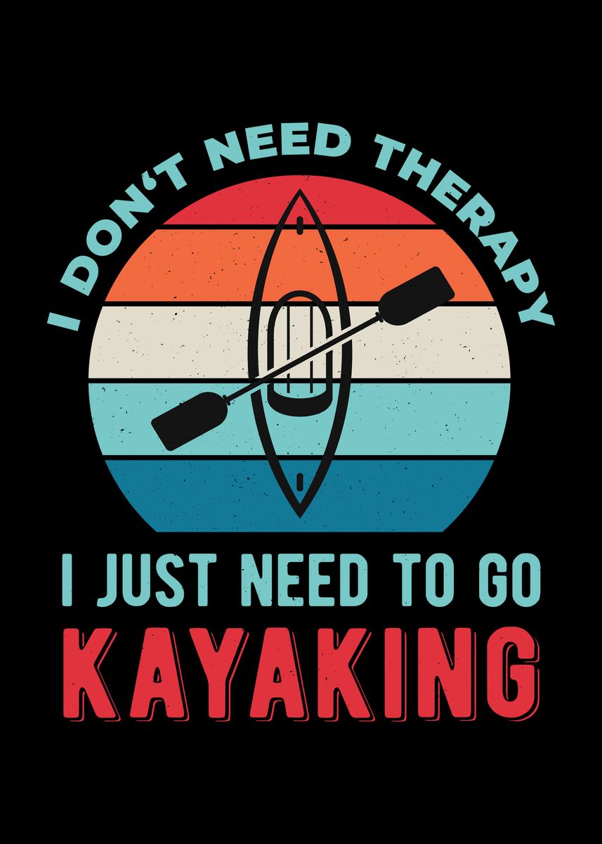 'Kayaking Funny Kayaker' Poster, picture, metal print, paint by Visualz ...