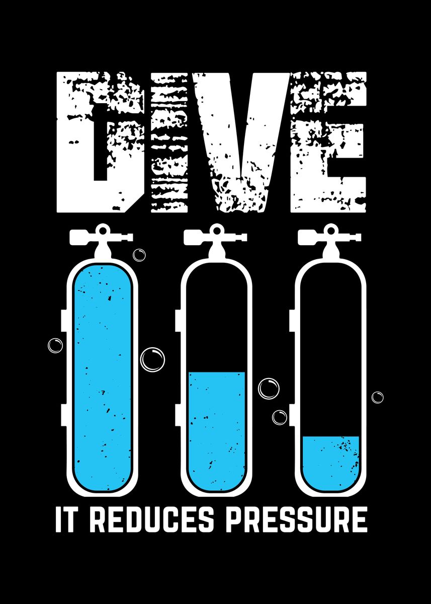'Diving Diver Gift Idea' Poster, picture, metal print, paint by TW ...