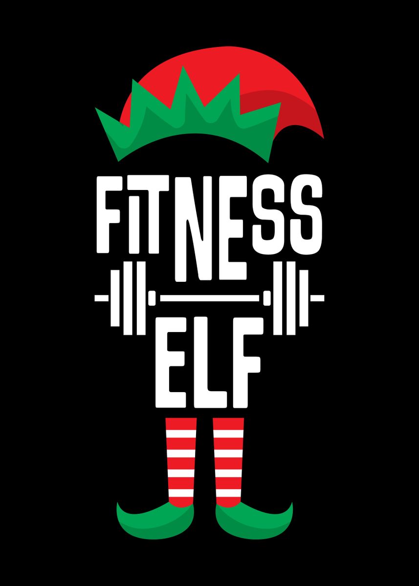 'Fitness Elf' Poster, picture, metal print, paint by ZS C O M M E R C E ...