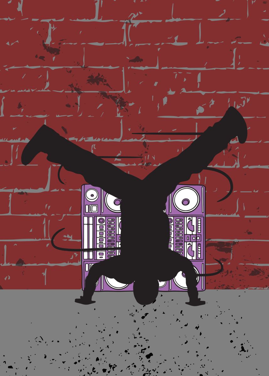 ' Breakdance Boombox 2' Poster by Reinhard Reschner | Displate
