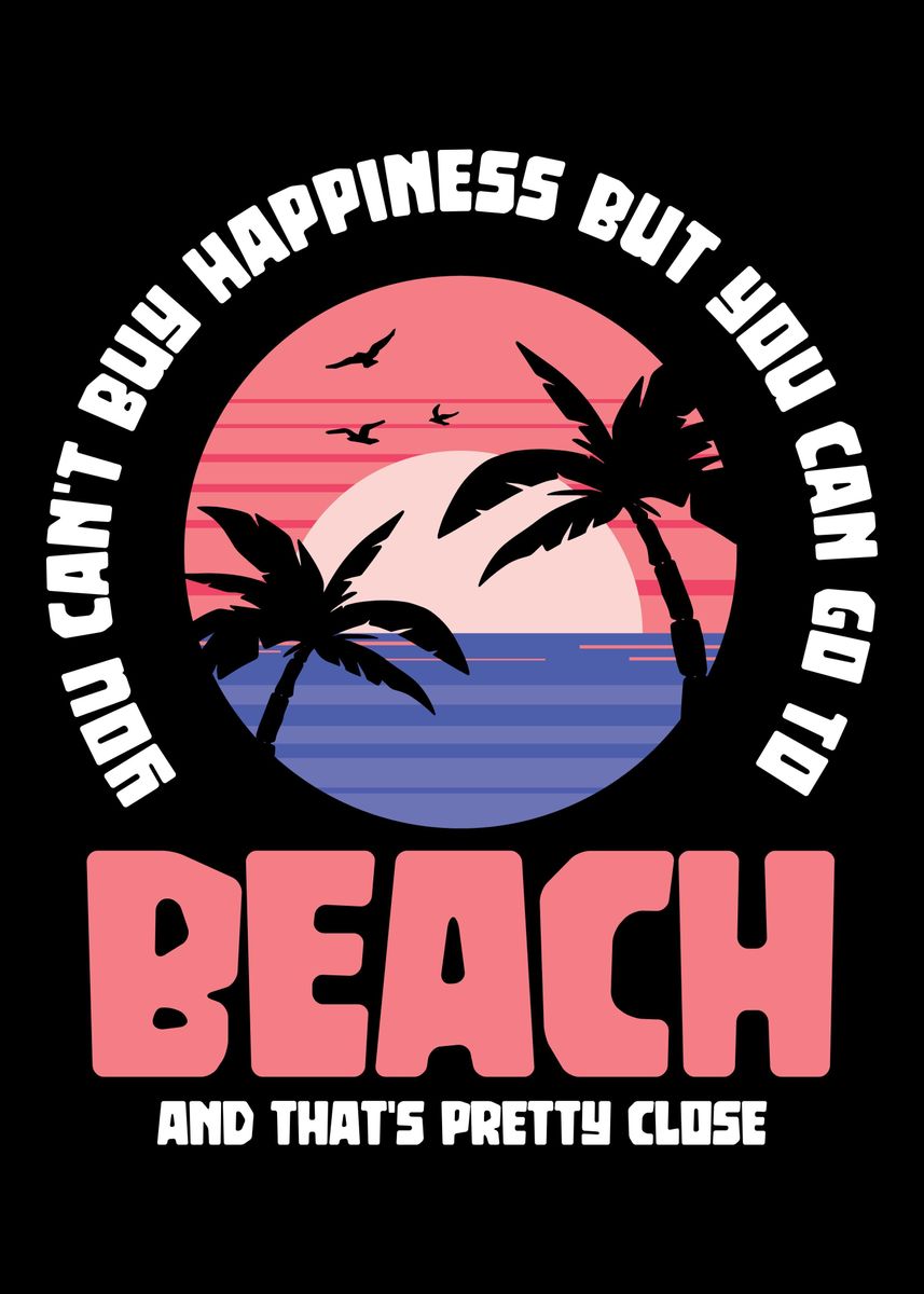 'Beach sunset sea sun' Poster, picture, metal print, paint by ...