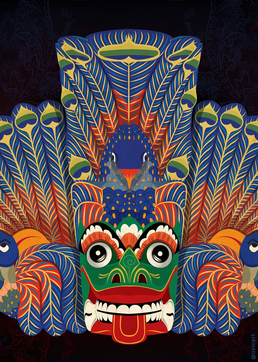 'Sri Lankan Mayura Demon ' Poster, picture, metal print, paint by ...
