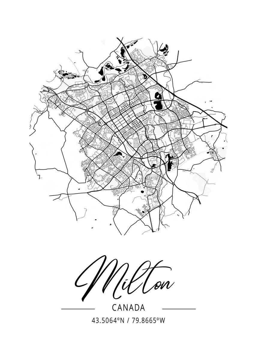 'Milton Area City Map' Poster by Tien Stencil | Displate