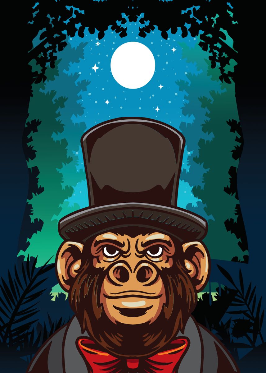'Monkey Gentleman' Poster, picture, metal print, paint by Reinhard ...