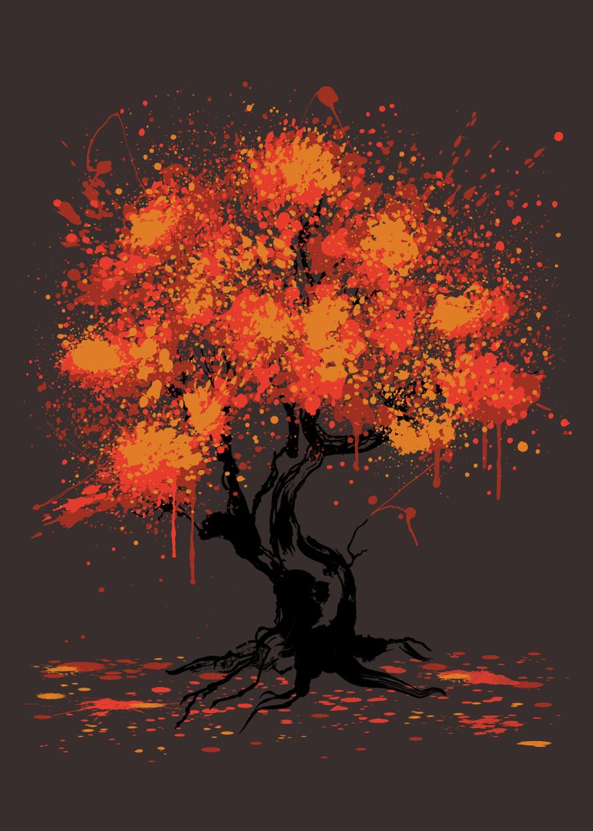 'Autumn Tree Painting' Poster, picture, metal print, paint by Antonio ...