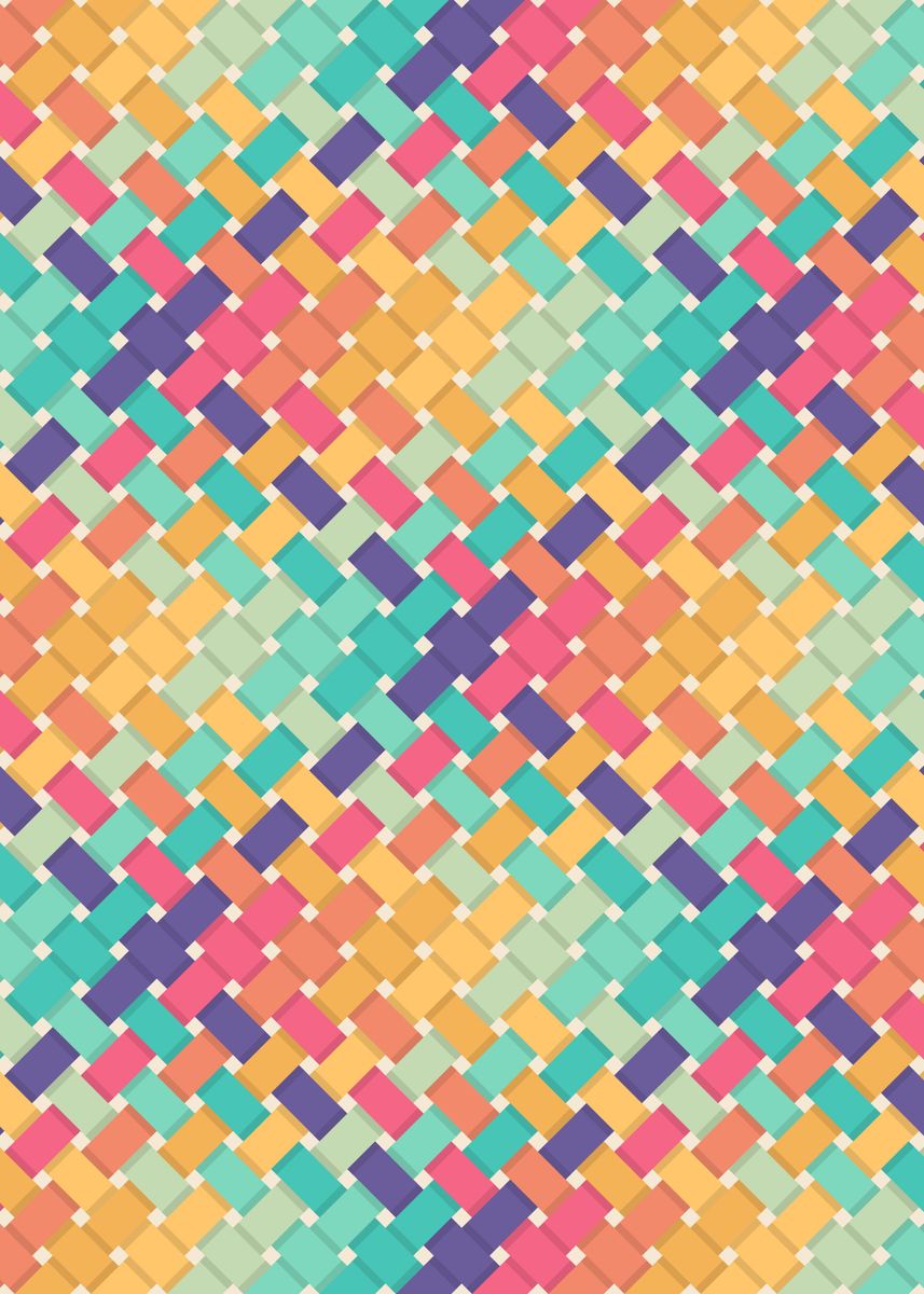 'Retro Rainbow Pattern 06' Poster, picture, metal print, paint by Aloke ...