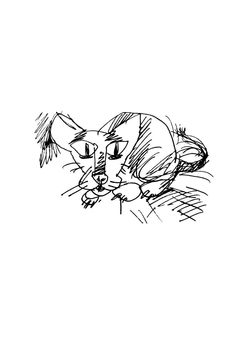 'Funny Hunter Cat' Poster, picture, metal print, paint by ...