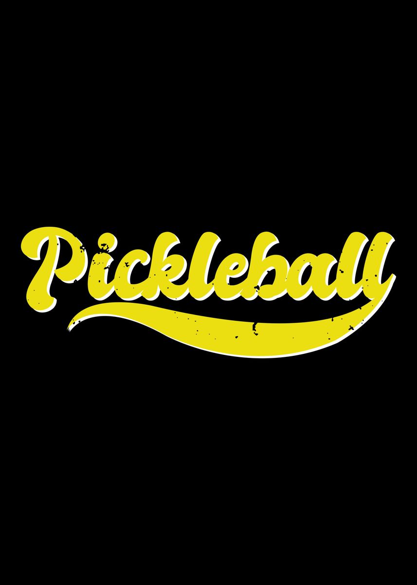 'Pickleball Text' Poster, picture, metal print, paint by Cooldruck ...