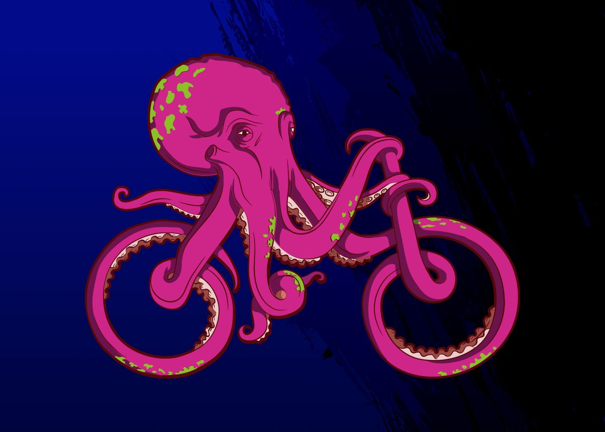 'Octopus Biker Design' Poster by Reinhard Reschner | Displate