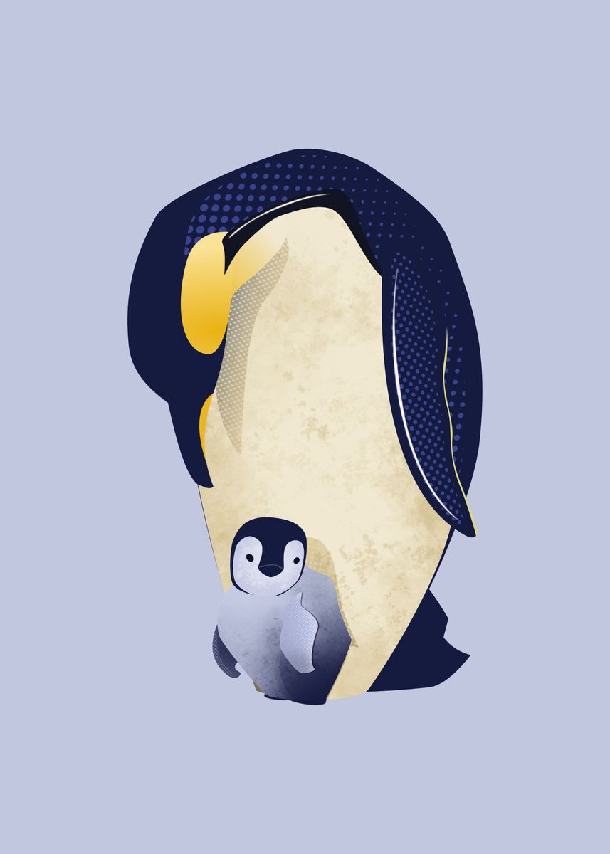 'Emperor Penguin and Baby' Poster by NODAMSL | Displate