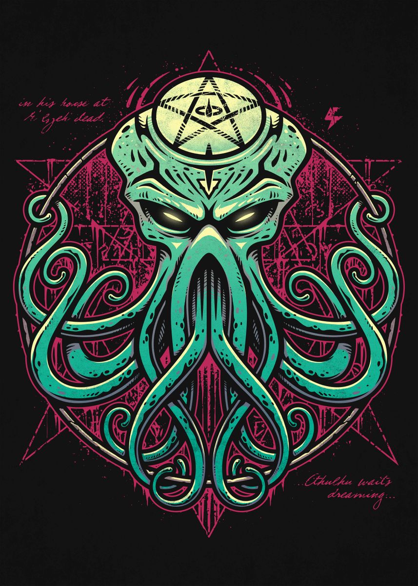 'Cthulhu Awakens V1' Poster, picture, metal print, paint by StudioM6 ...