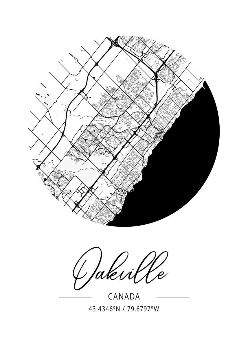 'Oakville Area City Map' Poster by Tien Stencil | Displate
