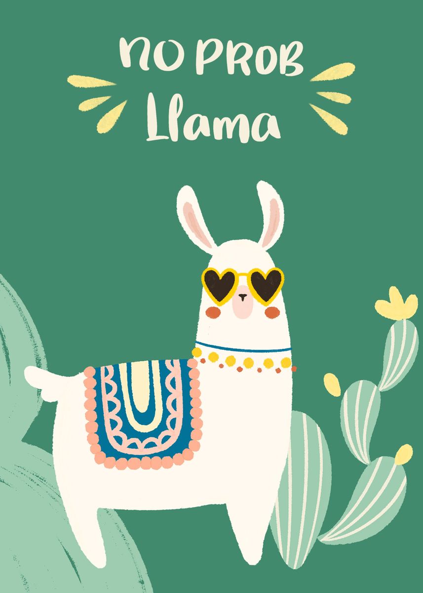 'Funny Llama no problama' Poster by Max Ronn | Displate