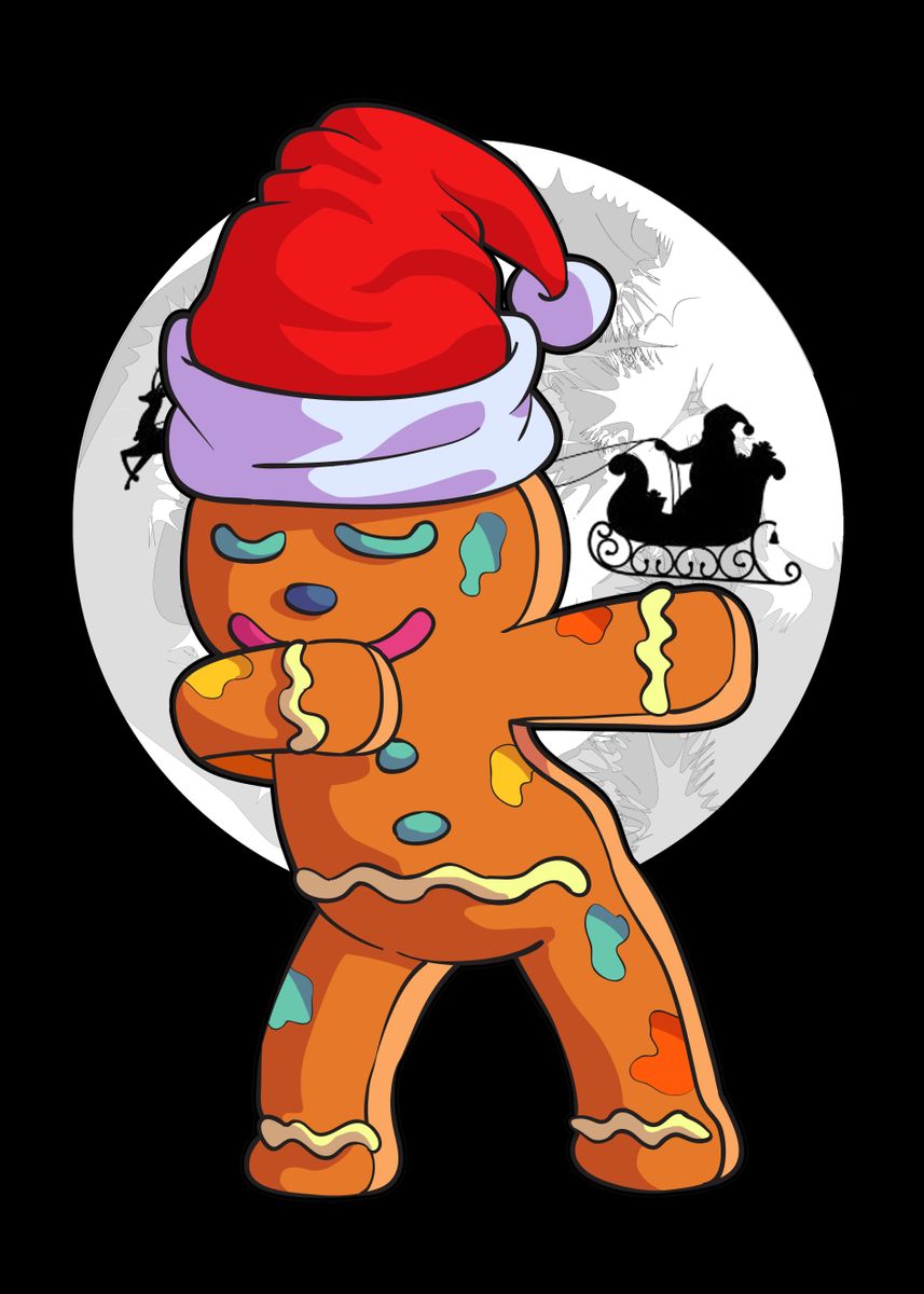 'Christmas Gingerbread Man' Poster, picture, metal print, paint by ...