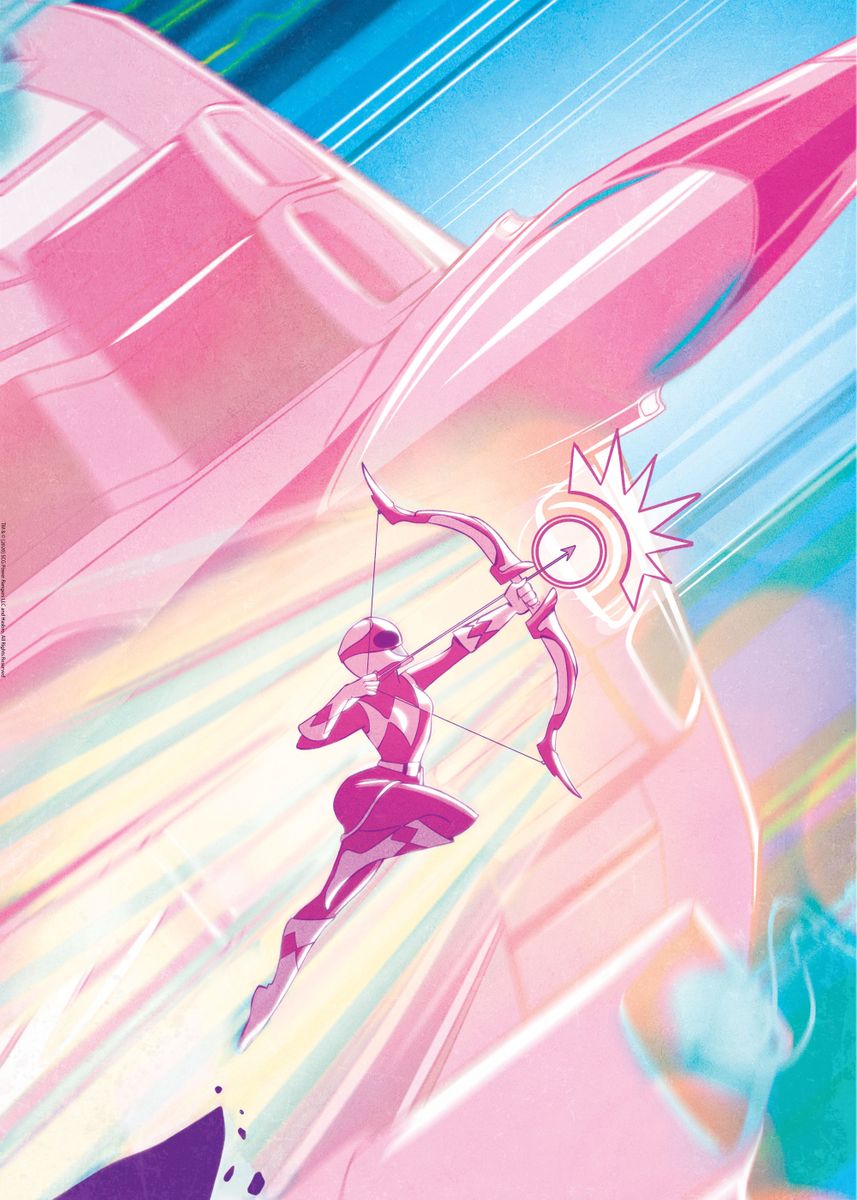 'Pink Power Ranger Jet Plane' Poster, picture, metal print, paint by ...