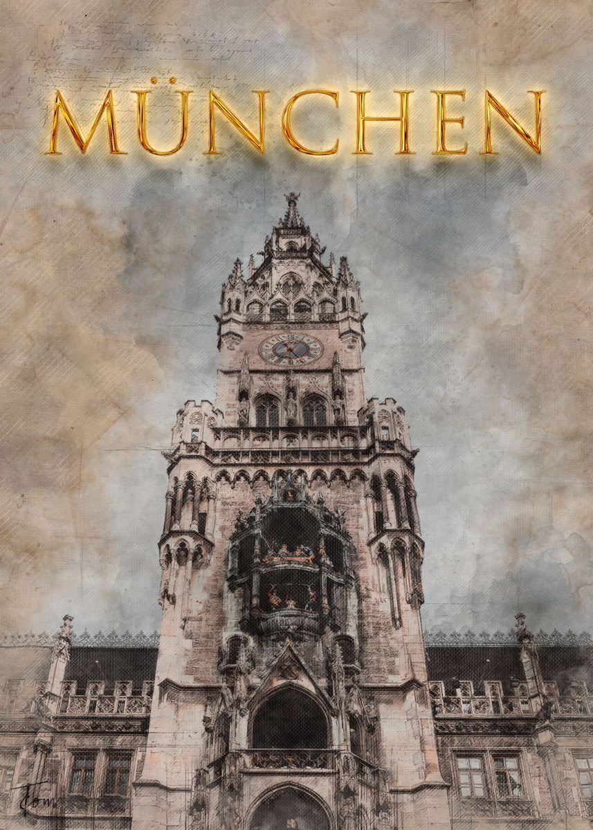 'Munich' Poster, picture, metal print, paint by Petra Rommelfanger ...