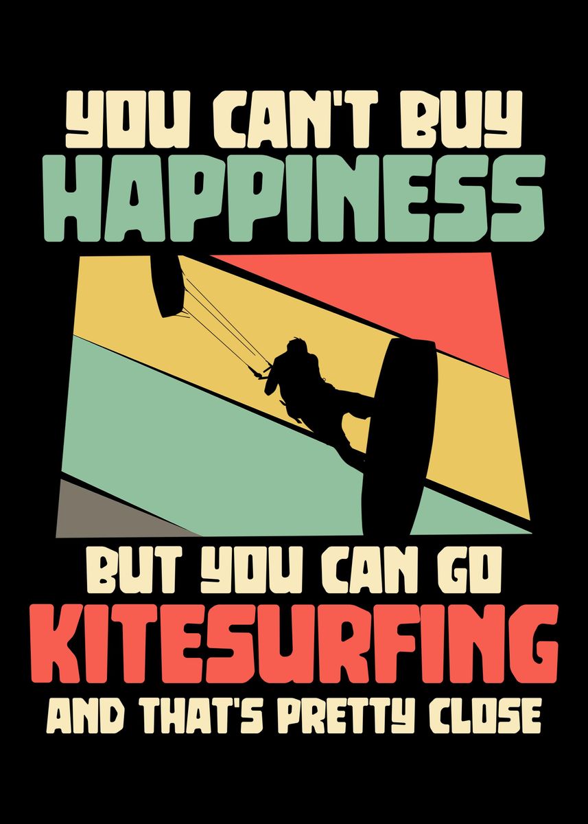 'Kitesurfer kitesurfing' Poster, picture, metal print, paint by ...