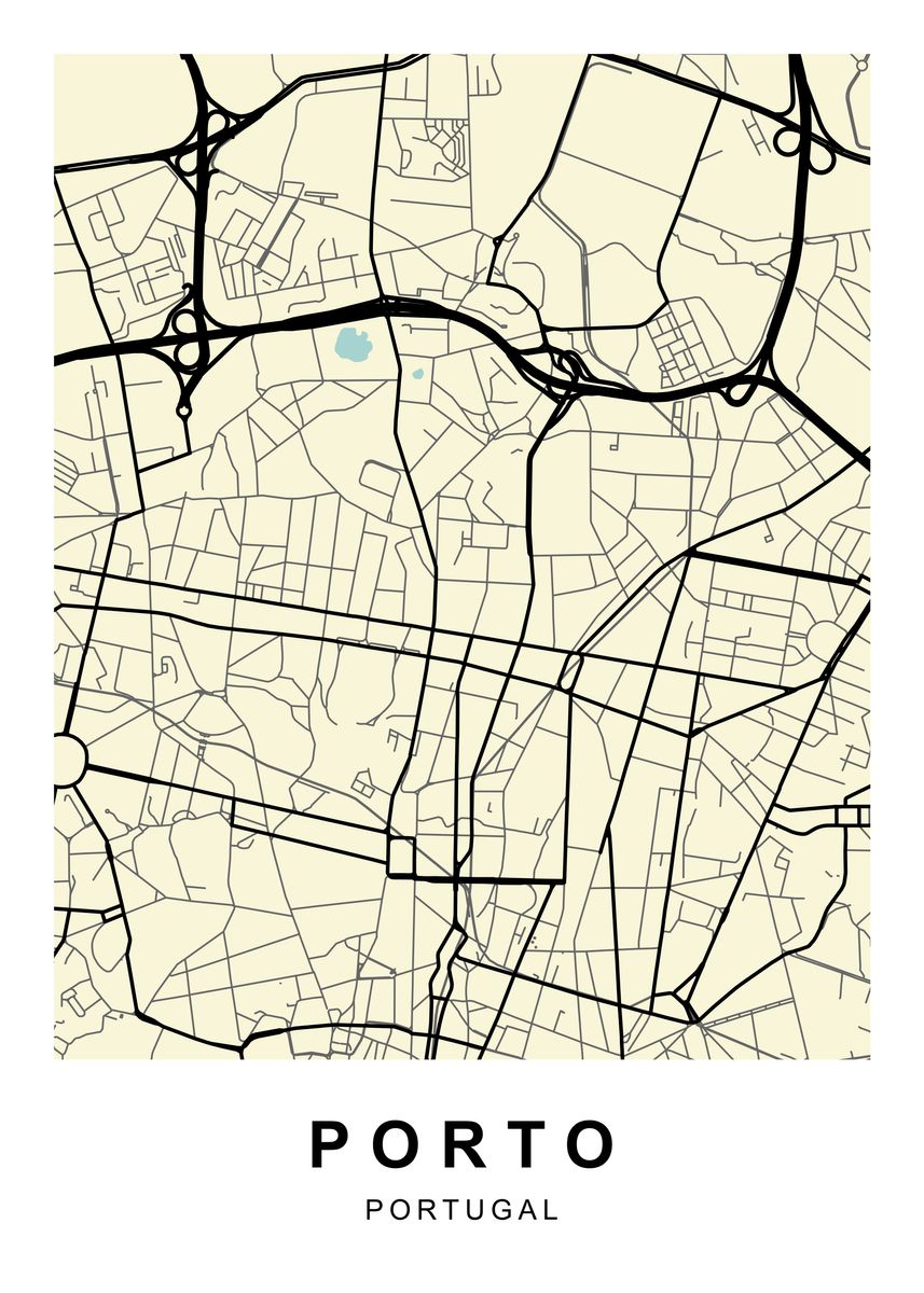 'Porto Portugal City Map ' Poster by Dany | Displate